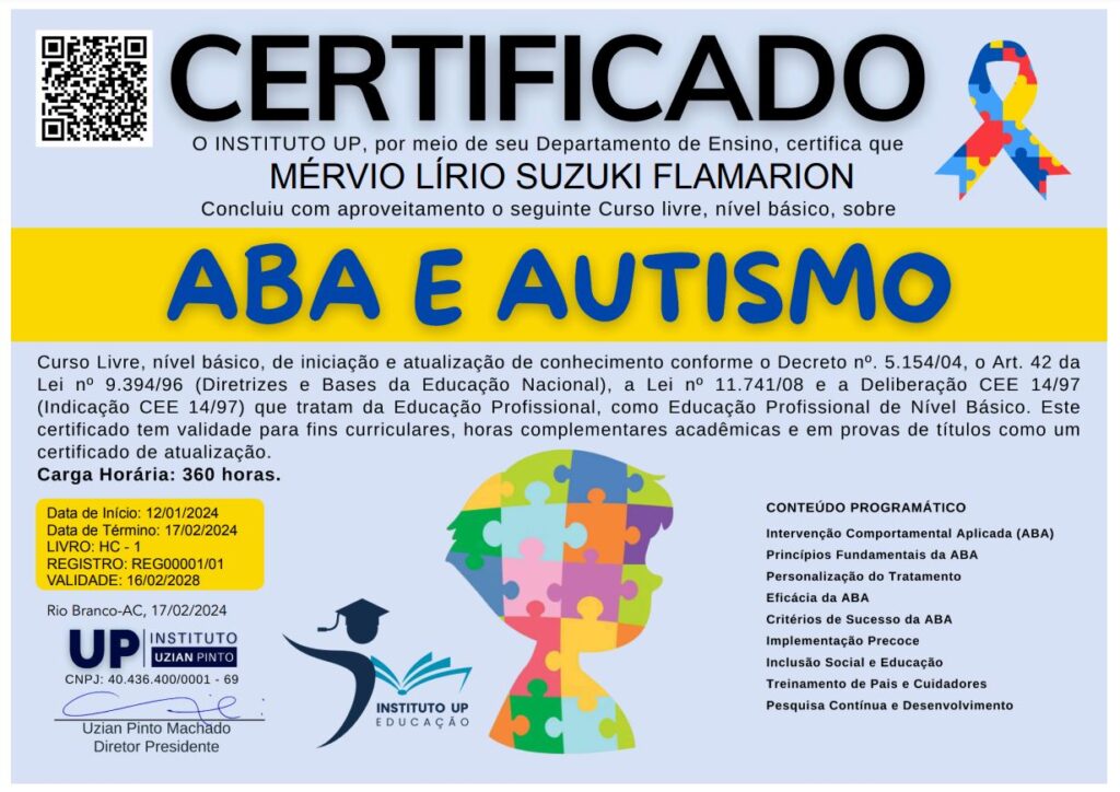 ABA e Autismo 440h – pedagogiaativa.com